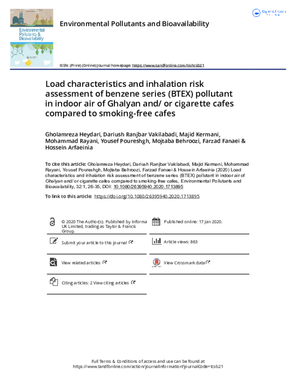(PDF) Load characteristics and inhalation risk assessment of benzene ...