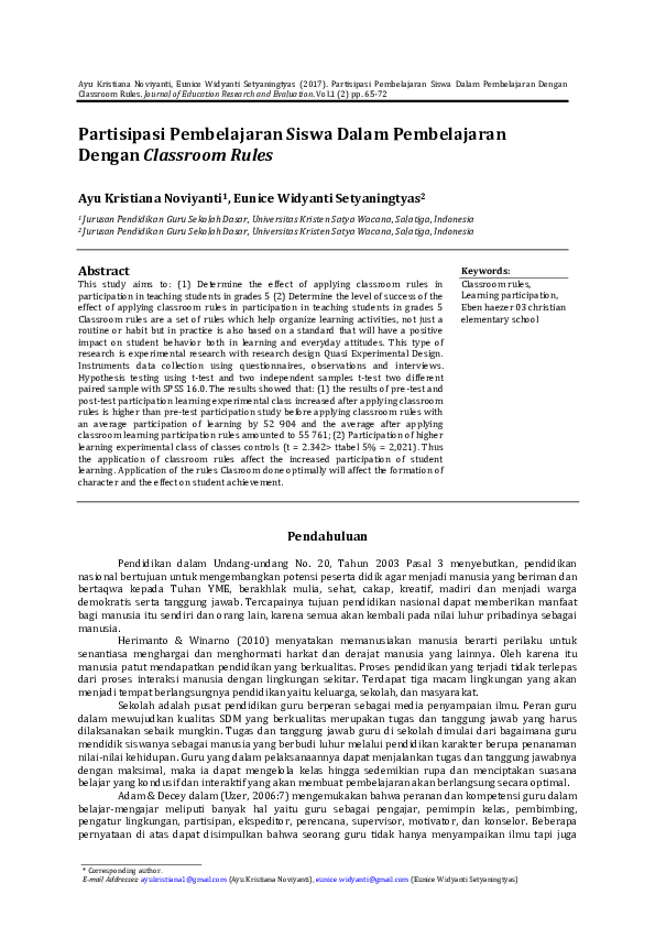 (PDF) Partisipasi Pembelajaran Siswa Dalam Pembelajaran Dengan ...