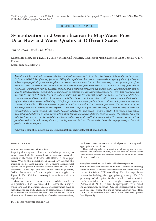 (PDF) Symbolization and Generalization to Map Water Pipe Data Flow and Water Quality at ...