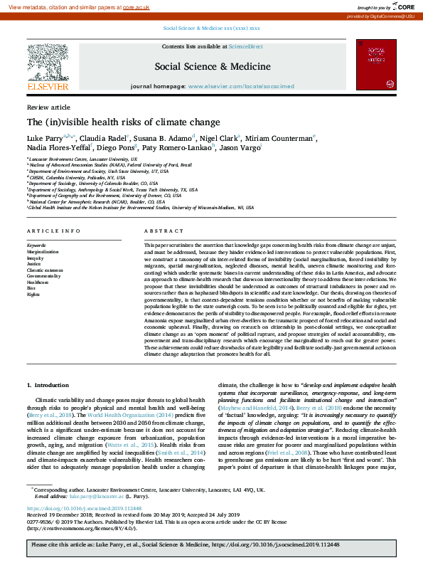 (PDF) The (in)visible health risks of climate change