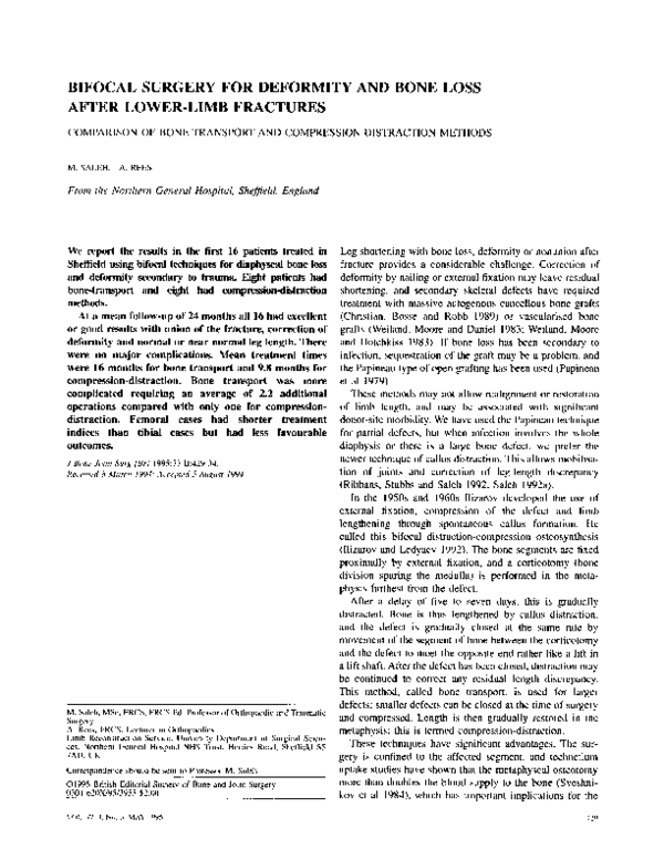 (PDF) Bifocal surgery for deformity and bone loss after lower-limb ...
