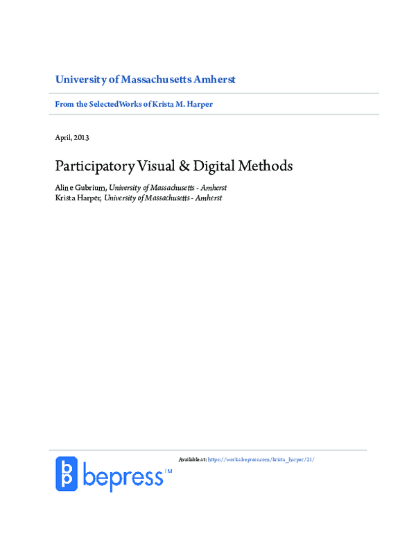 (PDF) Participatory Visual & Digital Methods