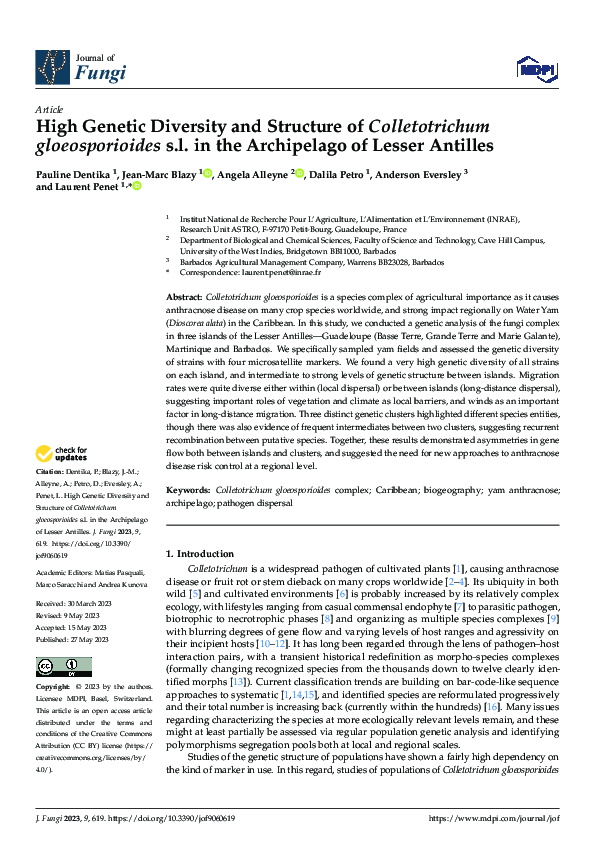 (PDF) High Genetic Diversity and Structure of Colletotrichum ...