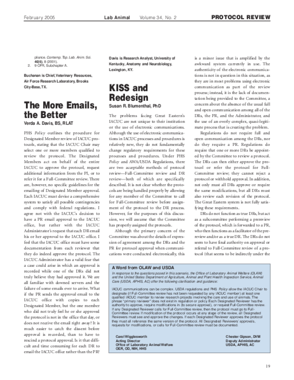 (PDF) Response to Protocol Review: KISS and Redesign