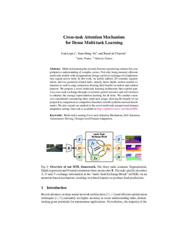 (PDF) Cross-task Attention Mechanism for Dense Multi-task Learning