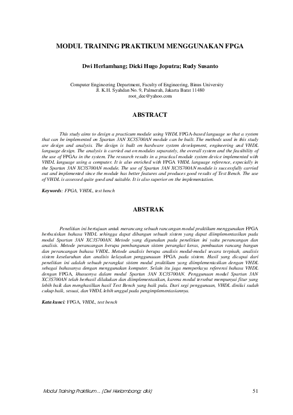 (PDF) Modul Training Praktikum Menggunakan Fpga
