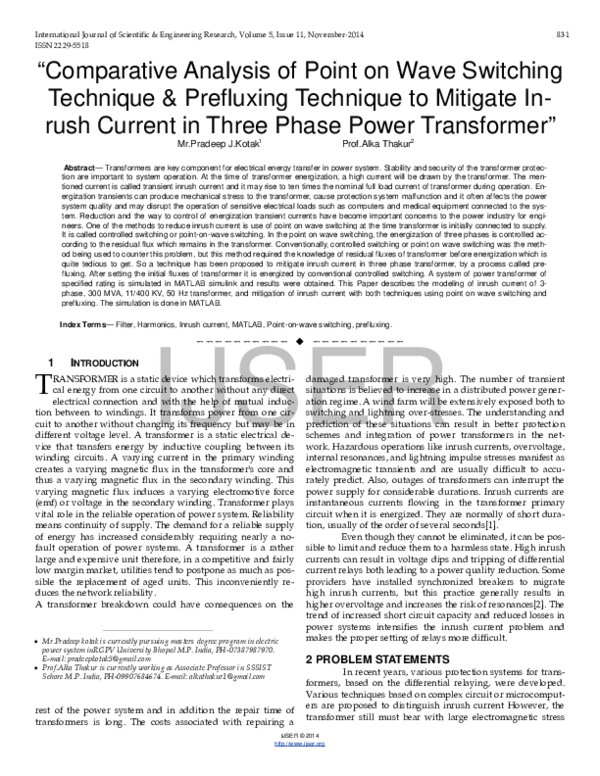 (PDF) Comparative Analysis of Point on Wave Switching Technique ...