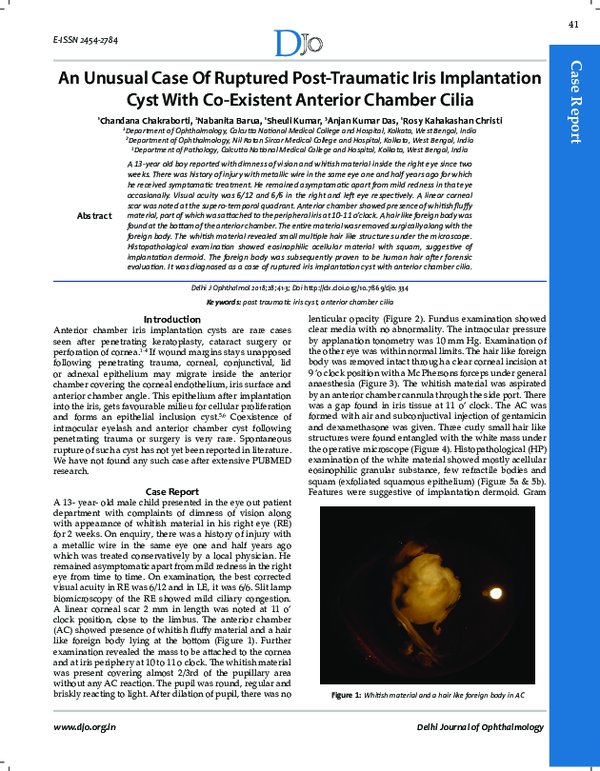 (PDF) An Unusual Case Of Ruptured Post-Traumatic Iris Implantation Cyst ...