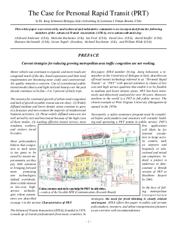 (PDF) The Case for Personal Rapid Transit (PRT)