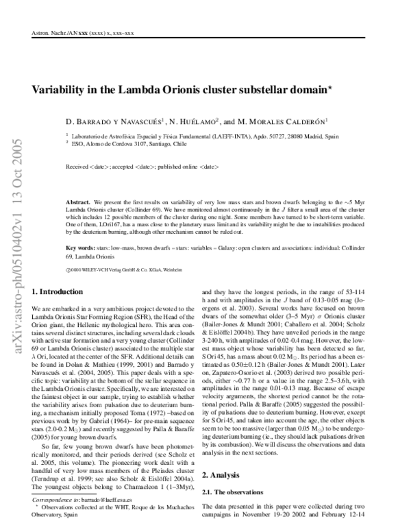 (PDF) Variability in the Lambda Orionis cluster substellar domain