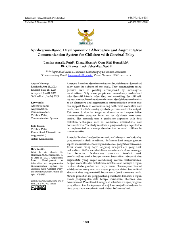 (PDF) Application-Based Development of Alternative and Augmentative Communication System for ...