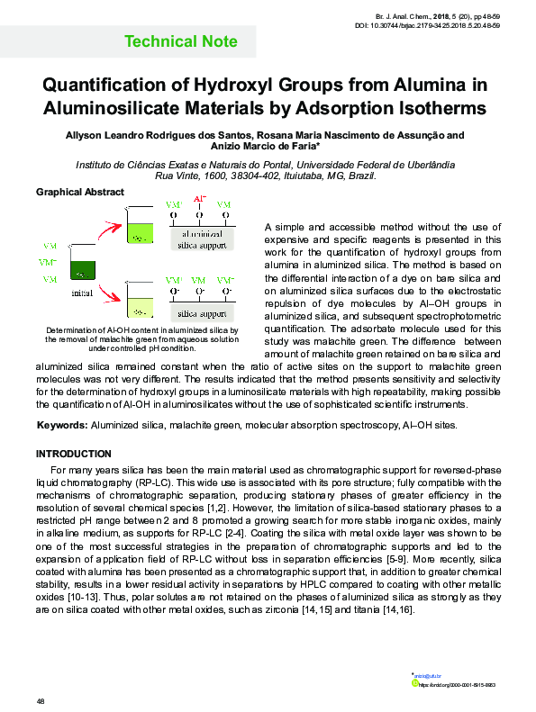 (PDF) Quantification of Hydroxyl Groups from Alumina in Aluminosilicate ...