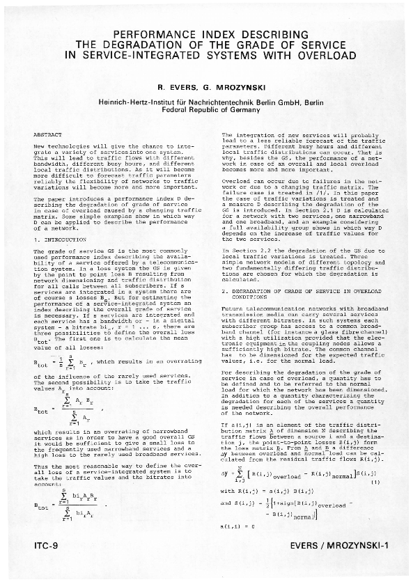 (PDF) Performance Index Describing the Degradation of the Grade of ...