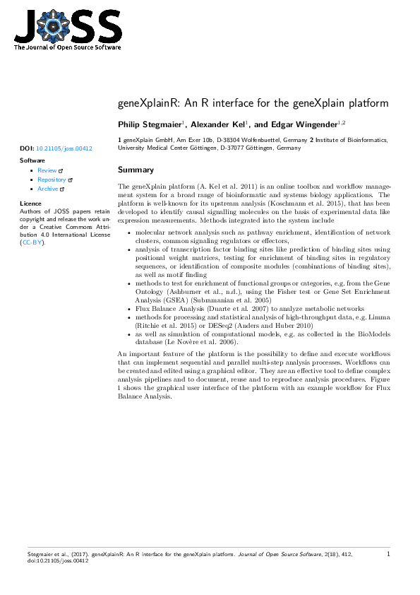 (PDF) geneXplainR: An R interface for the geneXplain platform