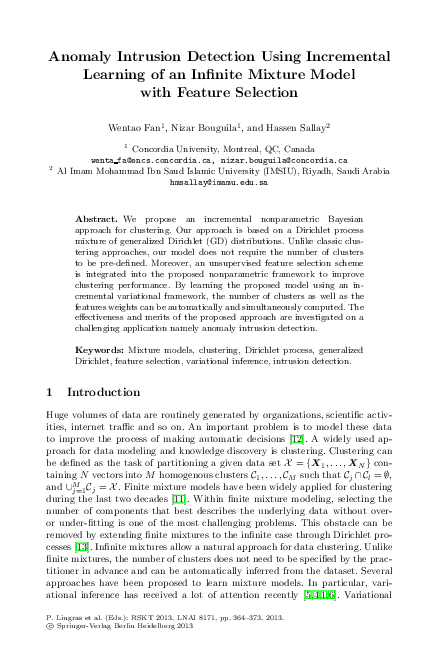 Pdf Incremental Learning For Anomaly Detection
