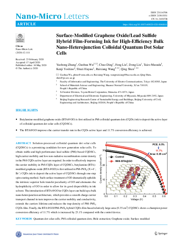 (PDF) Surface-Modified Graphene Oxide/Lead Sulfide Hybrid Film-Forming ...