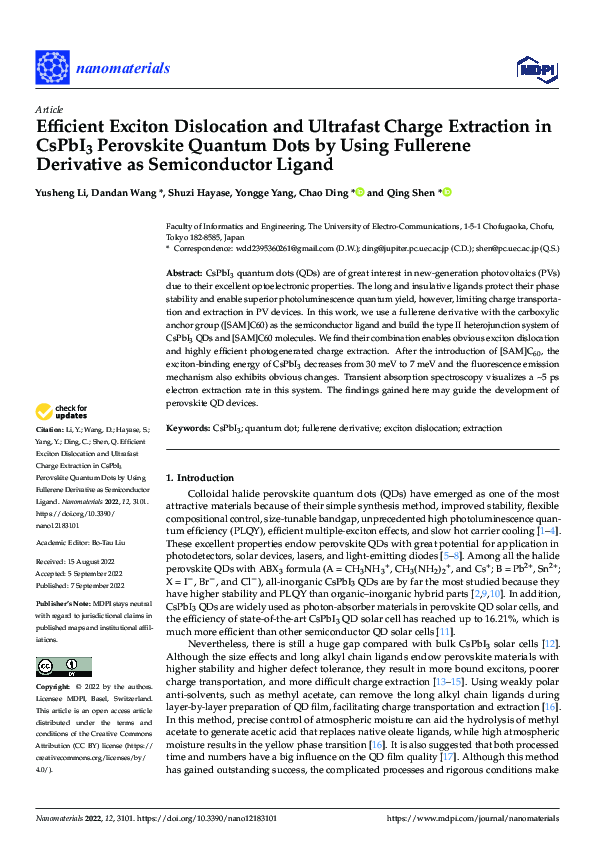 (PDF) Efficient Exciton Dislocation and Ultrafast Charge Extraction in ...
