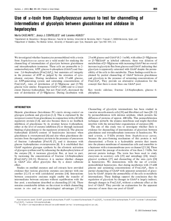 (PDF) Use of alpha-toxin from Staphylococcus aureus to test for ...