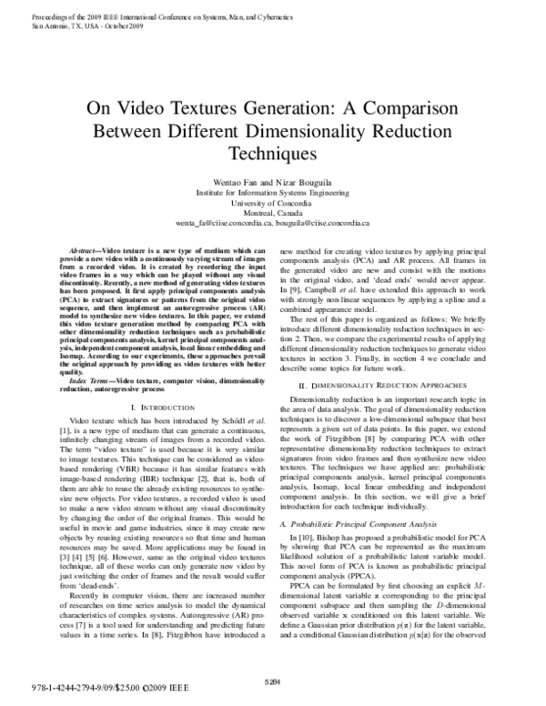 (PDF) On video textures generation: A comparison between different dimensionality reduction ...