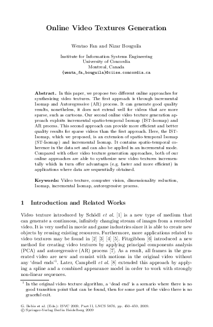 (PDF) Online Video Textures Generation
