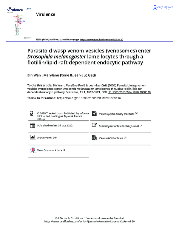 (PDF) Parasitoid wasp venom vesicles (venosomes) enter Drosophila ...