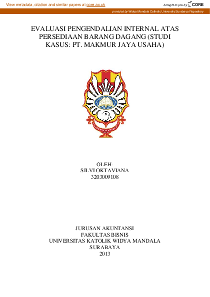(PDF) Evaluasi pengendalian internal atas persediaan barang dagang ...