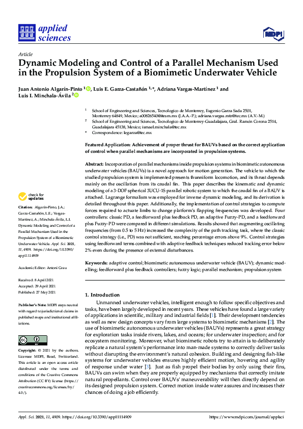 (PDF) Dynamic Modeling and Control of a Parallel Mechanism Used in the Propulsion System of a ...