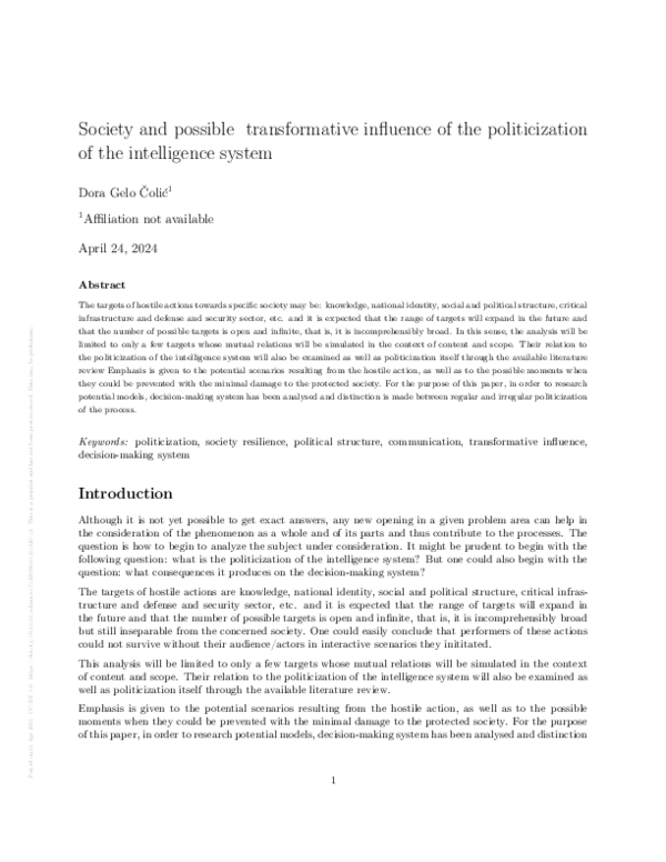 (PDF) Society and possible transformative influence of the ...