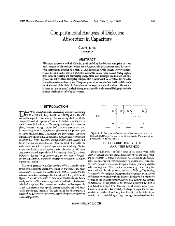 (PDF) Compartmental analysis of dielectric absorption in capacitors