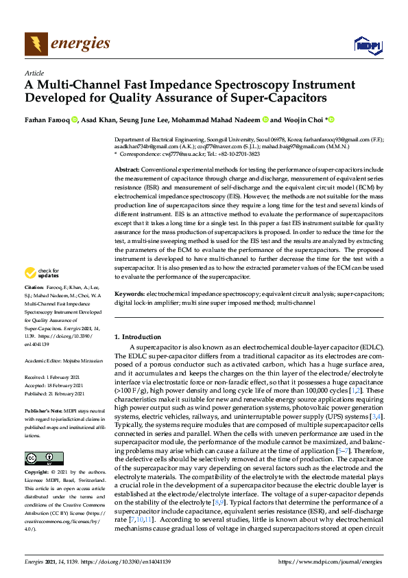 (PDF) A Multi-Channel Fast Impedance Spectroscopy Instrument Developed for Quality Assurance of ...