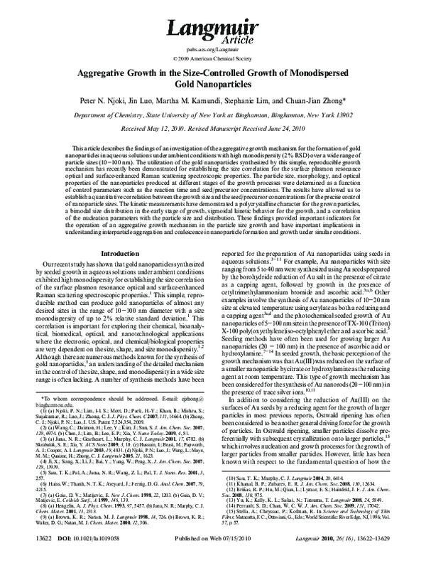 (PDF) Aggregative Growth in the Size-Controlled Growth of Monodispersed Gold Nanoparticles ...