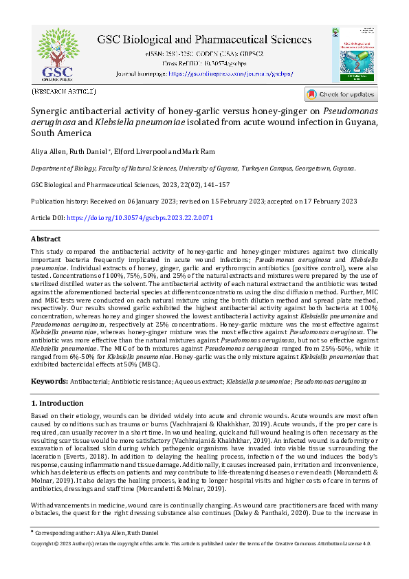 (PDF) Synergic antibacterial activity of honey-garlic versus honey ...