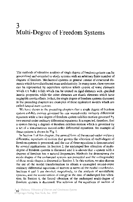 (PDF) Multi-Degree of Freedom Systems