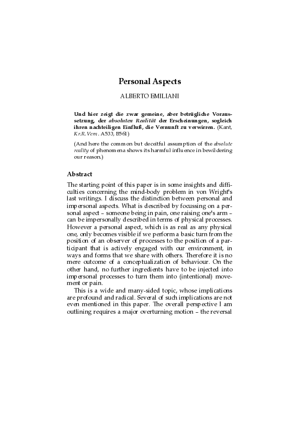 (PDF) Personal Aspects