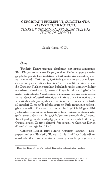 (PDF) GÜRCİSTAN TÜRKLERİ VE GÜRCİSTAN'DA YAŞAYAN TÜRK KÜLTÜRÜ TURKS OF ...