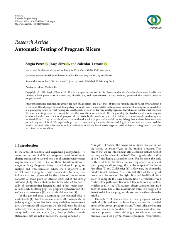 Pdf Automatic Testing Of Program Slicers
