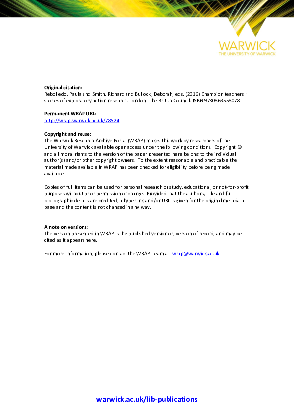(PDF) Champion Teachers: Stories of Exploratory Action Research