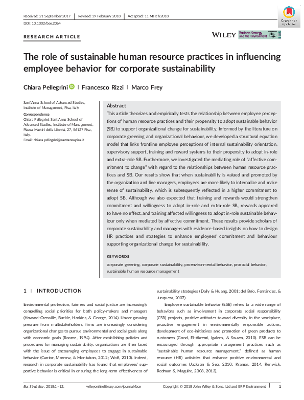 (PDF) The role of sustainable human resource practices in influencing ...