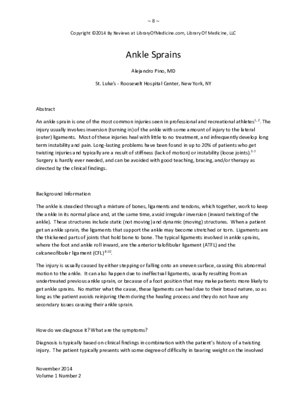 (PDF) Ankle Sprains