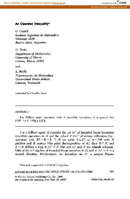 (PDF) An operator inequality