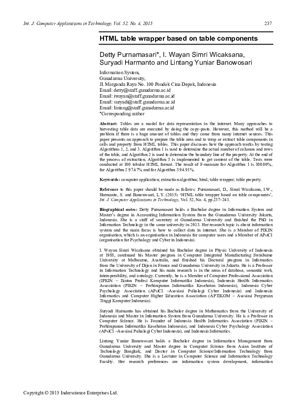 (PDF) HTML table wrapper based on table components | Lintang Yuniar Banowosari - Academia.edu