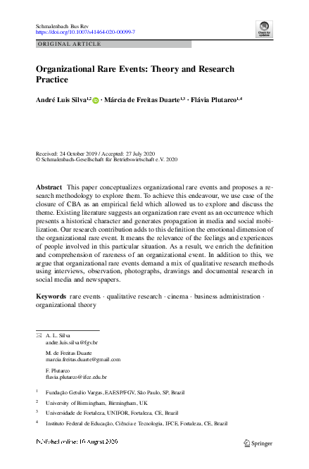 (PDF) Exploring Emotional Dimensions of Rare Events