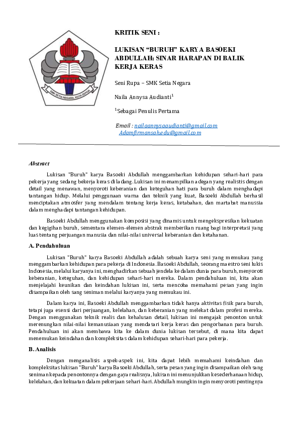 (PDF) KRITIK SENI : LUKISAN (PDF) KRITIK SENI : LUKISAN