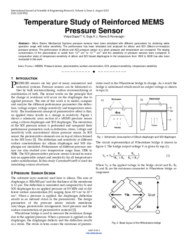 (PDF) Temperature Study of Reinforced MEMS Pressure Sensor