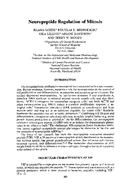 (PDF) Neuropeptide Regulation of Mitosis