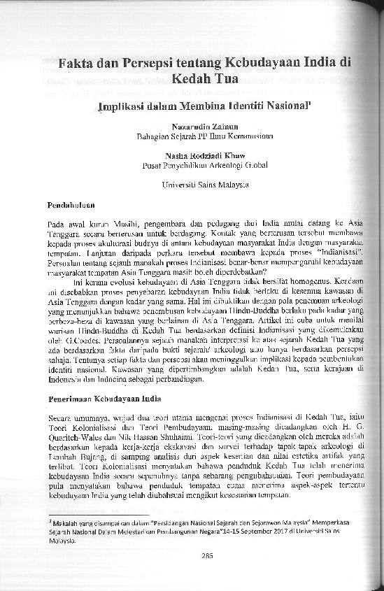 (PDF) Fakta Dan Persepsi Tentang Kebudayaan India Di Kedah Tua Implikasi Dalam Membina Identiti ...