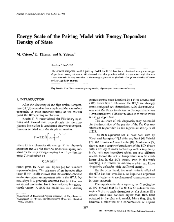 (PDF) Energy scale of the pairing model with energy-dependent density ...
