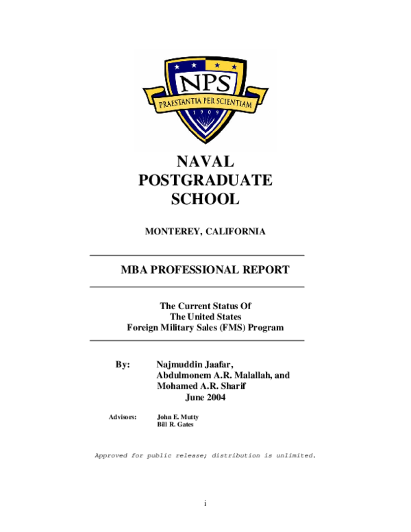 (PDF) The Current Status Of The United States Foreign Military Sales ...