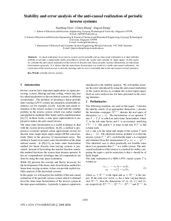 (PDF) Error Analysis of the Anti-Causal Realization of Periodic Inverse ...