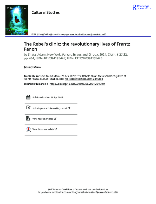 (PDF) The Rebel's Clinic: The Revolutionary Lives of Frantz Fanon